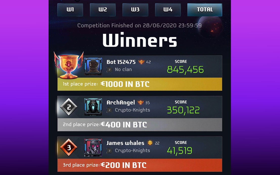 The battle for bitcoin winners revealed! - Quazard